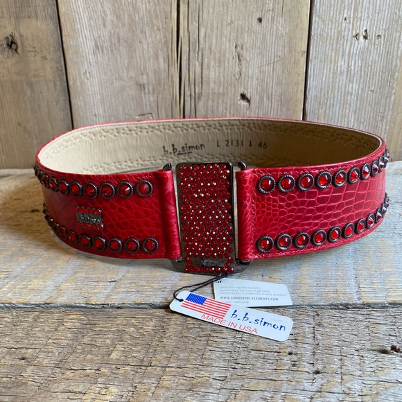 B.B. Simon | Accessories | Nwt Bb Simon Red Croc Swarovski Crystal ...